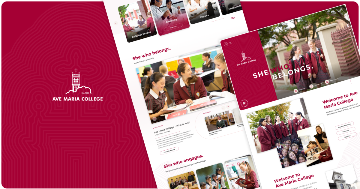 College website design - Ave Maria College